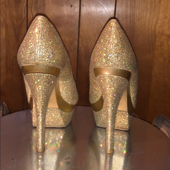 Promise | Shoes | Gold Platform Sequence Heels | Poshmark